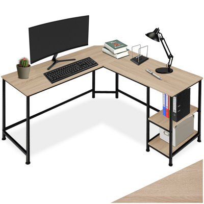 Desk Hamilton - corner unit, shelf with 2 storage compartments 138 cm ...