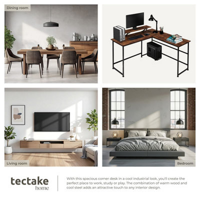 Desk Melrose - corner desk with a movable monitor stand 130 cm ...