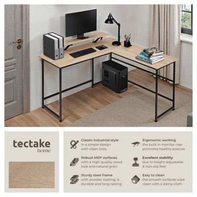 DESK MELROSE - CORNER DESK WITH A MOVABLE MONITOR STAND 130 CM ...