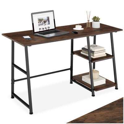 Desk Paisley - trapezoidal frame, shelf with 2 storage compartments 50 ...