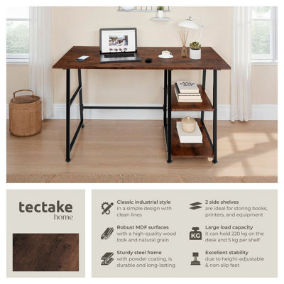 Desk Paisley - trapezoidal frame, shelf with 2 storage compartments 50 ...