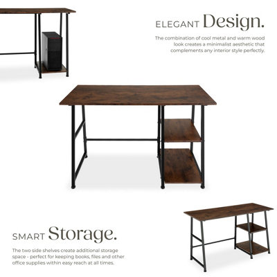 Desk Paisley - trapezoidal frame, shelf with 2 storage compartments 50 ...