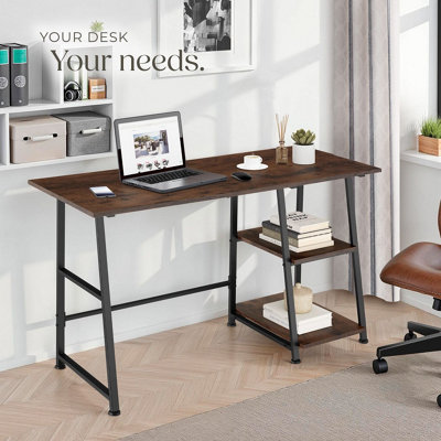 Desk Paisley - trapezoidal frame, shelf with 2 storage compartments 50 ...