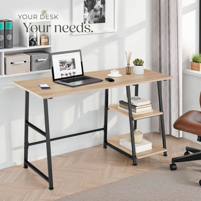 Desk Paisley - trapezoidal frame, shelf with 2 storage compartments ...