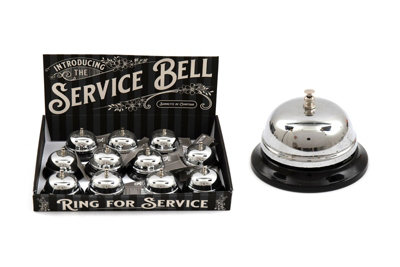 Desk Service Bell, Black & Sil
