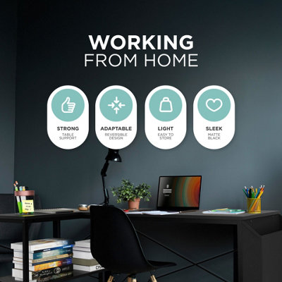 DeskMate Reversible L-Shaped Computer Desk with Storage Shelves ...