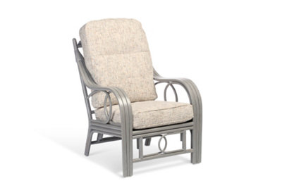 Desser Madrid Grey Natural Rattan Conservatory Armchair Real Cane ...