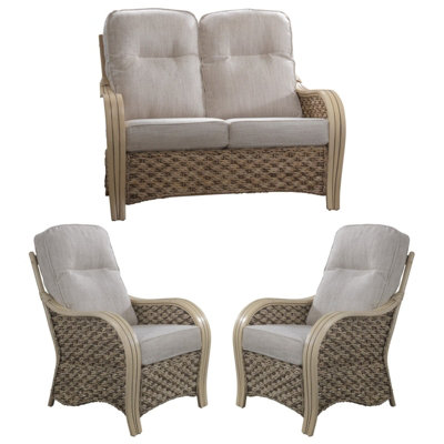 Desser Milan 2 Seater Conservatory Suite with Jasper Cream Cushions ...