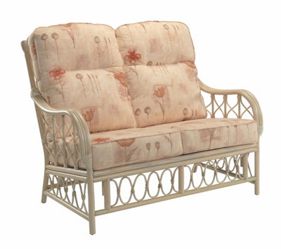 Desser Morley Natural Rattan 2 Seater Conservatory Sofa Real Cane ...