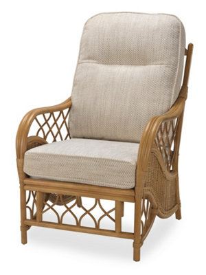 Desser Oslo Light Oak Natural Rattan Conservatory Armchair Real Cane ...