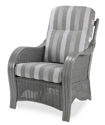 Desser Turin Grey Rattan Conservatory Armchair Real Cane Natural Rattan ...