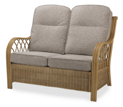 Desser Viola Light Oak Natural Rattan 2 Seater Conservatory Sofa Real ...
