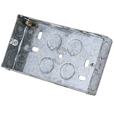 Deta 25mm 2 Gang Flush Metal Box Pack of 10