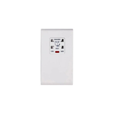 Deta 8671WHW Slimline Screwless 115V/230V Dual Voltage Shaver Socket White