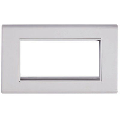Deta 8689WHW Slimline Screwless 2 Gang 4 Euro Mod Plate