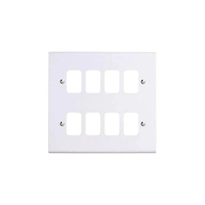 Deta G3306 Slimline 8 Gang Grid Front Plate