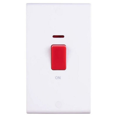 Deta S1301P Slimline Tall Double Pole Isolator Switch with Neon ...