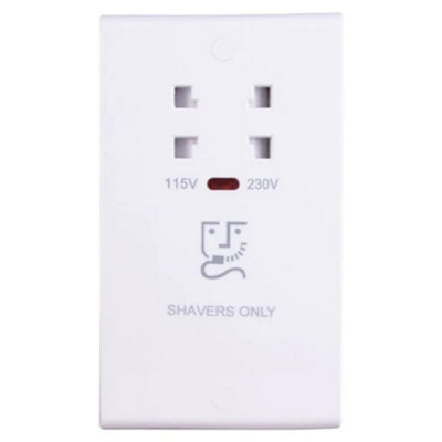 Deta S1305 Slimline Dual Voltage Shaver Supply Socket Unit 115V/230V ...