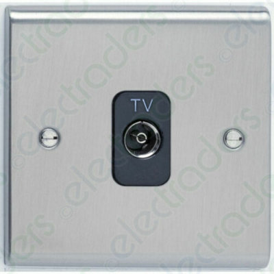 Deta SD1264SSB TV Aerial Coaxial Socket - Isolated 1 Gang (Stainless ...