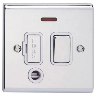 Deta SD1373CHW Slimline Décor Switched Spur Connection Unit with Neon ...