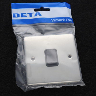 DETA VE1246SSB Single Intermediate Light Switch 10A Faceplate Stainless ...