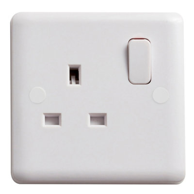Deta Vimark Curve 13 A 1 Gang DP Switched Socket White VC1207SDP