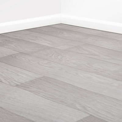 Detroit Light Grey Style Soft Lino Flooring 2m Width Sheet Vinyl R10 ...