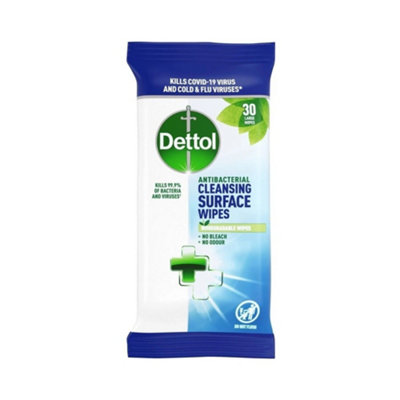 Dettol Antibacterial Cleansing Surface Wipes 30s - Pack of 10 (300 Wipes)