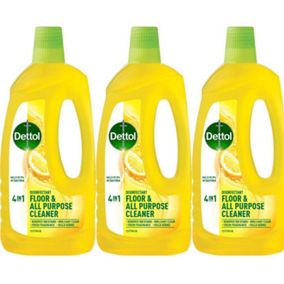 Dettol Floor & Multipurpose Cleaner Disinfectant 4in1 Citrus 750ml x 3