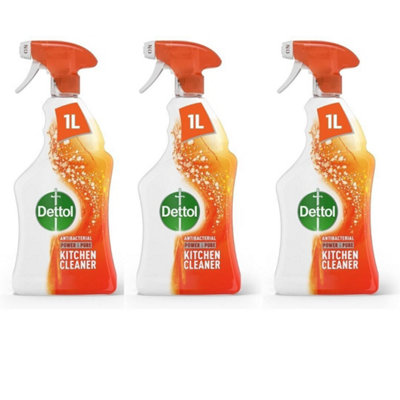 Dettol Power And Pure Kitchen Cleaner Spray 1L Pack of 3 | DIY at B&Q