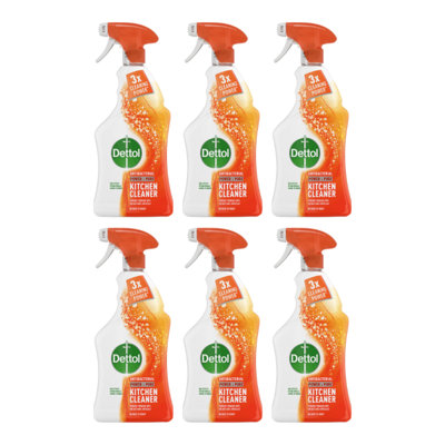 Dettol Power And Pure Kitchen Cleaner Spray 1L Pack of 6 | DIY at B&Q