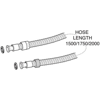 Deva Chrome 1.5m Standard Bore Double Interlock Shower Hose, Brass ...