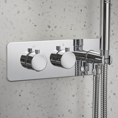 Deva Chrome Thermostatic Concealed Valve Shower Mixer - Dual Outlets ...