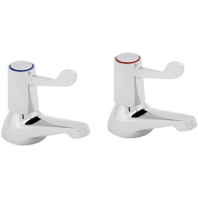 Deva DLV102 Lever-Action Chrome Bath Mixer Tap, Polished Finish, Deck ...
