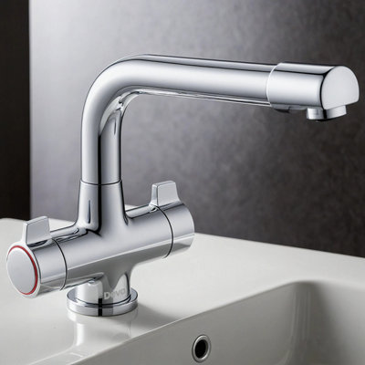 Deva OTLEY Chrome Kitchen Sink Mixer Tap Hot & Cold 360 Swivel Spout ...