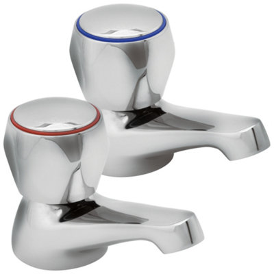Deva Profile DCM101 Basin Taps With Chrome Finish - Round Hot & Cold ...