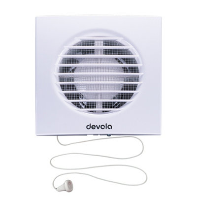 Devola 100mm Axial Extractor Fan with Pull Cord, 4 Inch Bathroom Fan ...