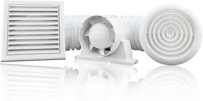 Devola 100mm Inline Extractor Fan Shower Kit With Timer, Made In ...