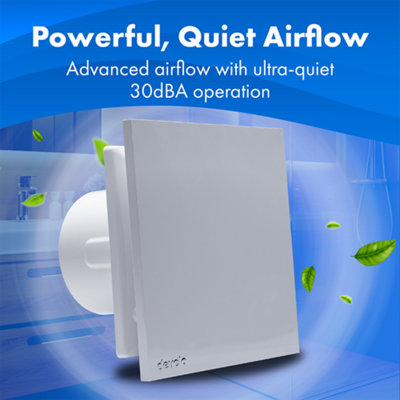 DEVOLA 100MM MIXED FLOW BATHROOM EXTRACTOR FAN WITH HUMIDISTAT, 4 INCH ...