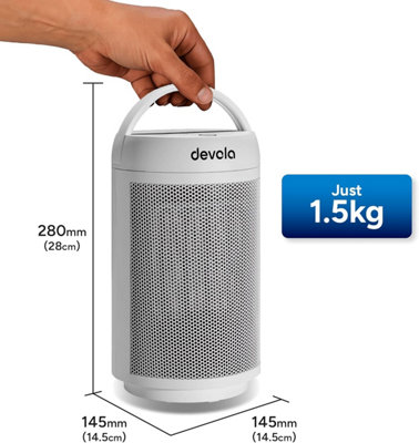 Devola 1500W Portable Ceramic Fan Heater 2 Heat Settings, Thermostat ...