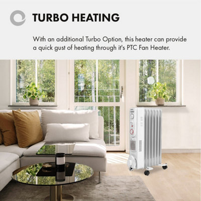 Devola 2000W Oil Filled Radiator Free Standing Portable Radiator Heater ...