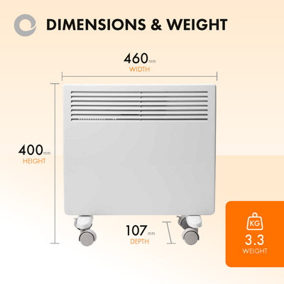 Devola Electric Eco Panel Heater 1000W 24hr Timer Wall Mounted ...
