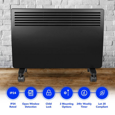 Devola Electric Panel Heater 1500W Low Energy Free Standing or Wall ...
