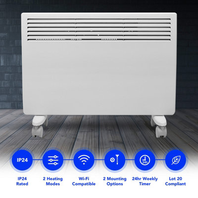 Devola Electric Panel Heater Low Energy Eco Floor / Wall Radiator 1500W ...