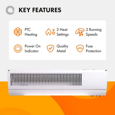Devola Over Door Electric Heater 3kW Air Curtain, Open Window Detection ...