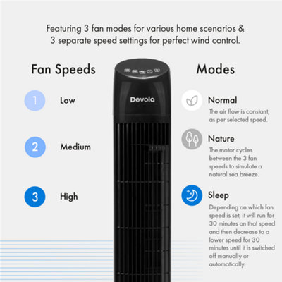 Devola Remote Control Tower Fan 33 Inch Quiet Cooling Fan with ...