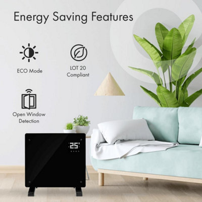 DEVOLA SMART ELECTRIC GLASS PANEL HEATER 500W WITH WIFI & ALEXA, TIMER ...