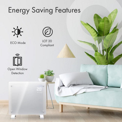 Devola Smart Electric Glass Panel Heater 500W with WiFi & Alexa, Timer ...