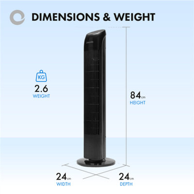 Devola Tower Fan with Remote Control 33-Inch Quiet Cooling Oscillating ...