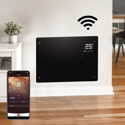 Devola WiFi Smart Electric Glass Panel Heater 1500W Wall Mounted Or ...